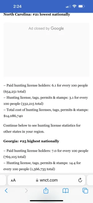NC hunting license data | North Carolina Hunting and Fishing Forums
